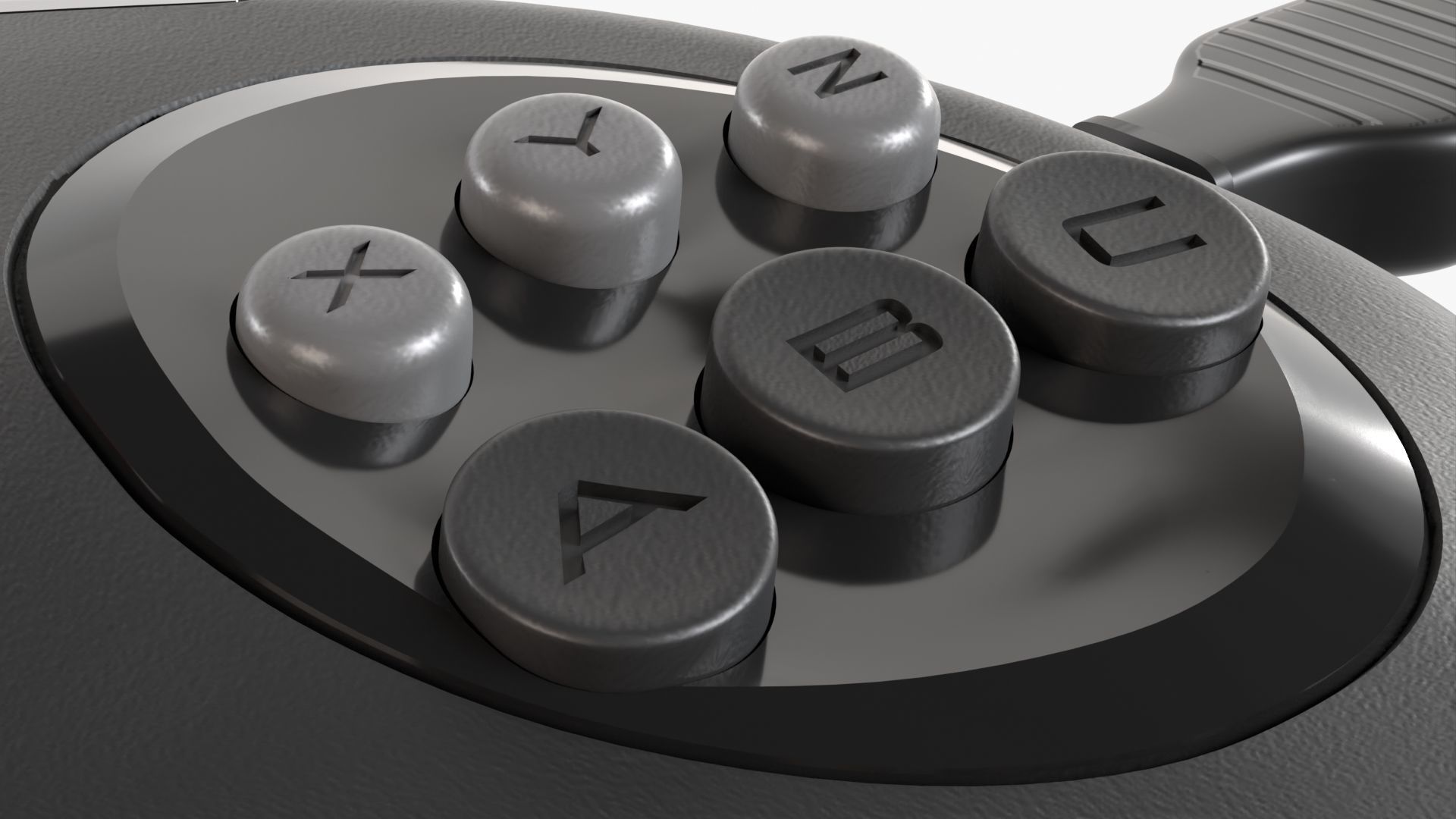 3D model Sega Mega Drive Genesis Six Button Controller VR / AR / low ...