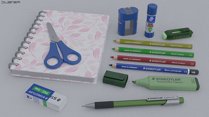 3D model Stationery Set VR / AR / low-poly | CGTrader