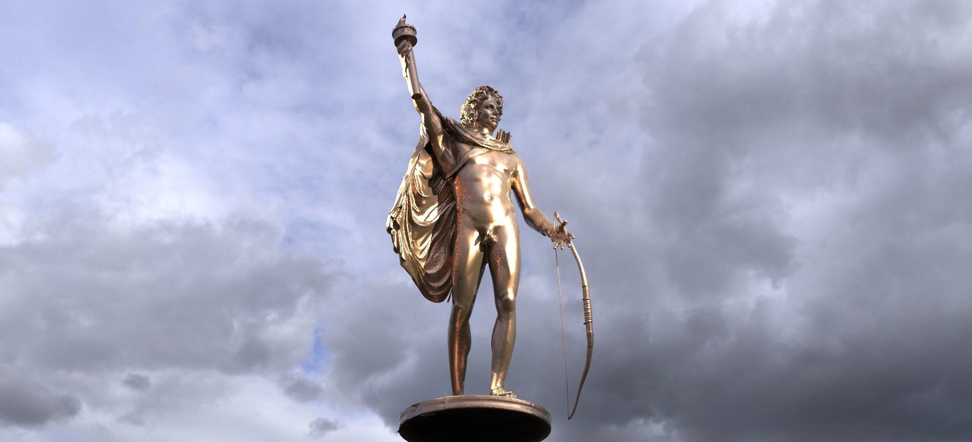 Sun God Apollo Torch bearer 3D model | CGTrader