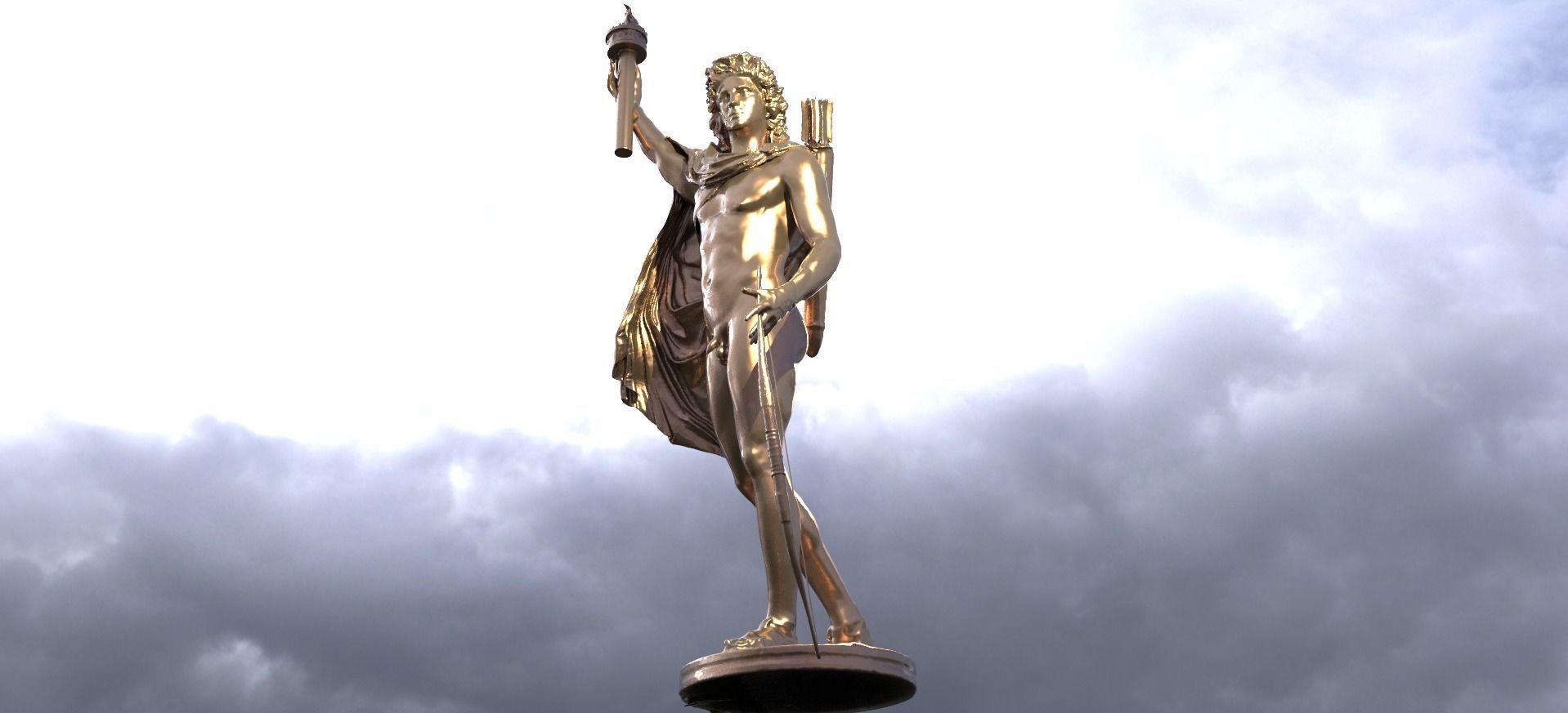 Sun God Apollo Torch bearer 3D model | CGTrader