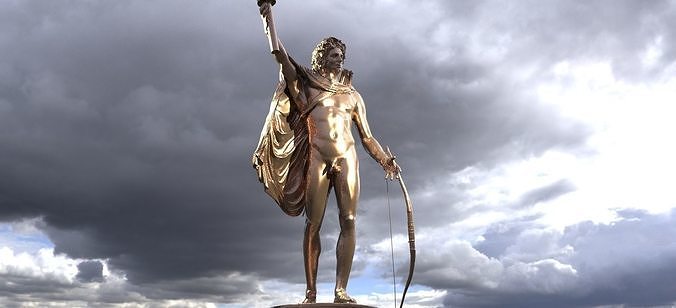 Sun God Apollo Torch bearer 3D model | CGTrader