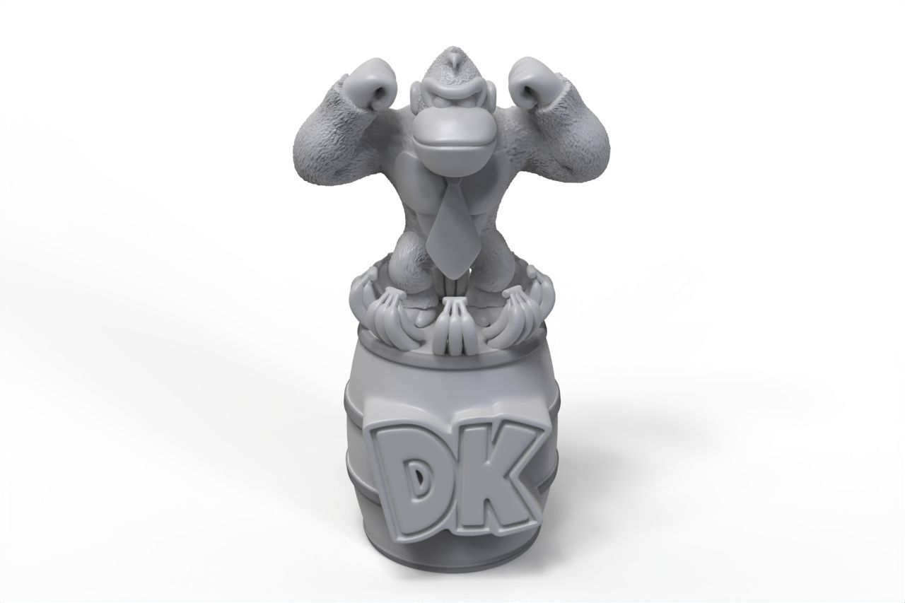 DK DONKEY KONG WITH BANANAS AND BARREL 3D model 3D printable | CGTrader
