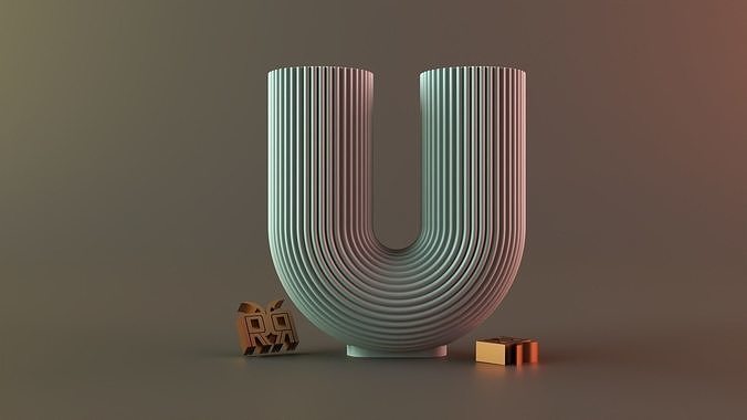 U-Shape Ribbed Curl Pillar 3D model 3D printable | CGTrader