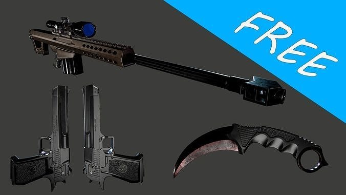 Gun Free Pack free VR / AR / low-poly 3D model | CGTrader