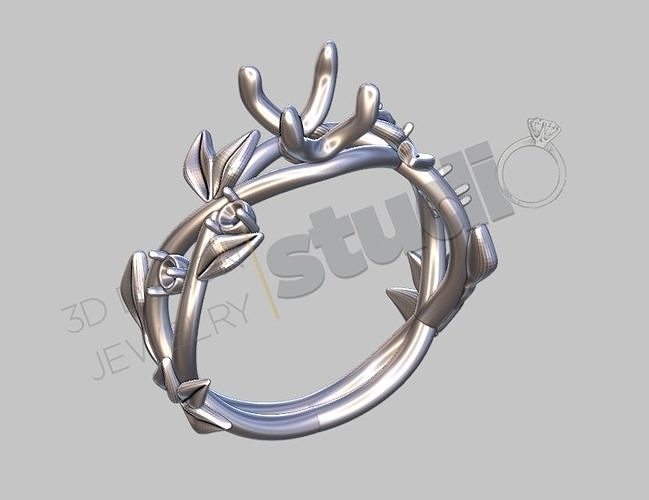 flower ring 3d model 3D model 3D printable | CGTrader