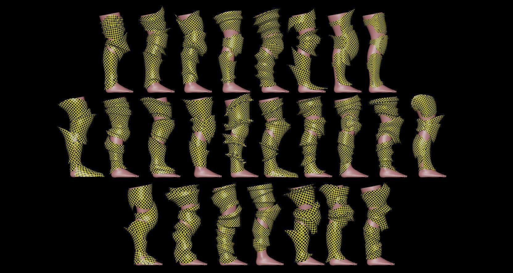3D model Leg Armor Highpoly and Lowpoly With UVs Vol 2 VR / AR / low ...