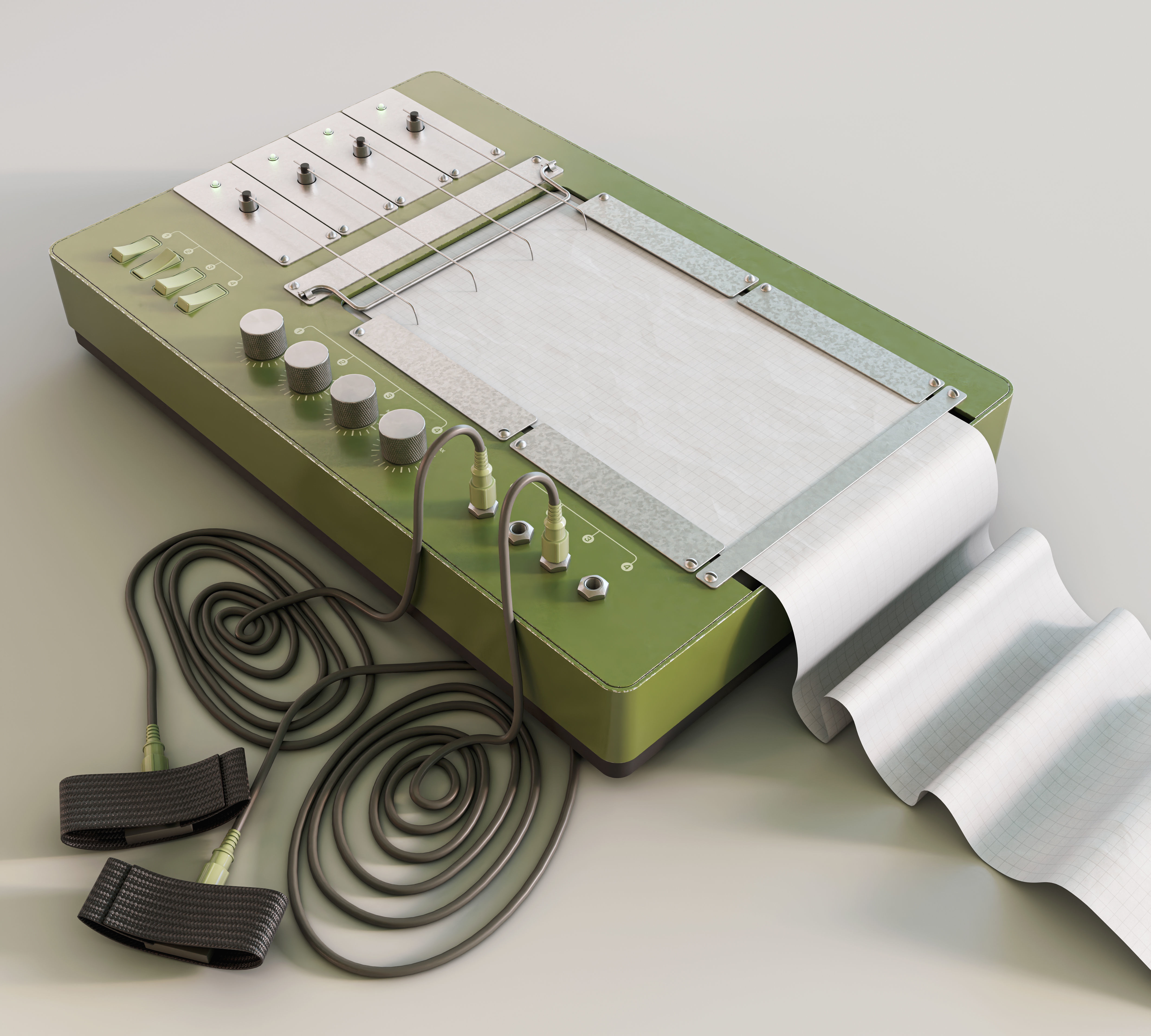 Polygraph Lie Detector Kit 3D model | CGTrader