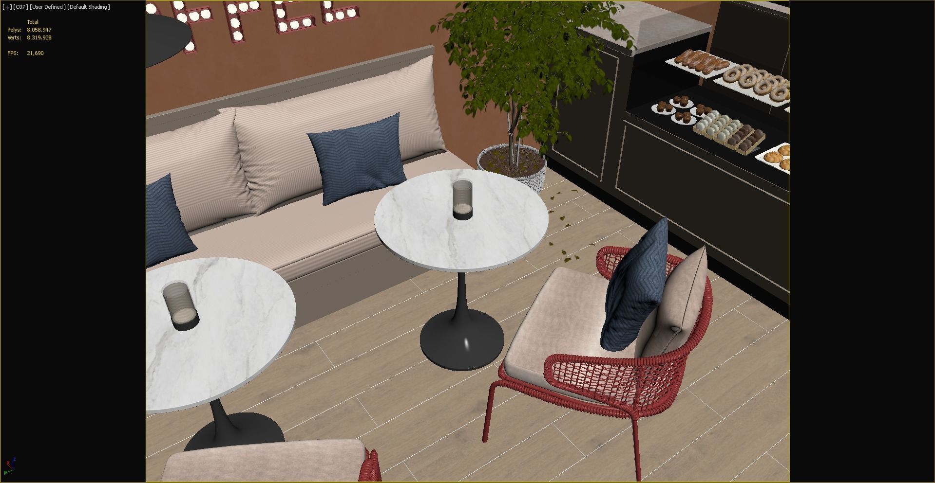 Cafe restaurant interior design 3D model | CGTrader