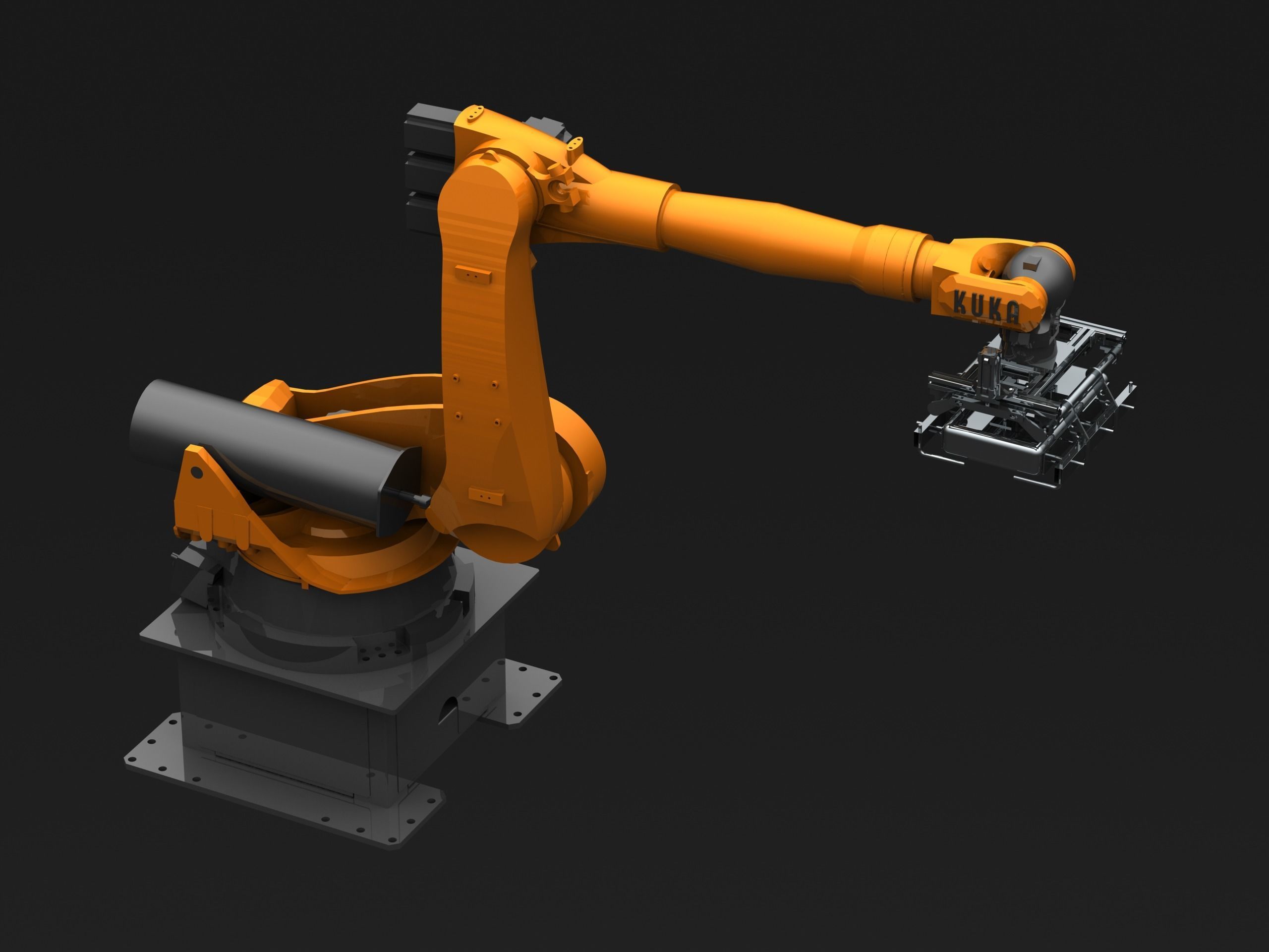KUKA Robot KR 210-2K W Gripper free 3D model rigged | CGTrader