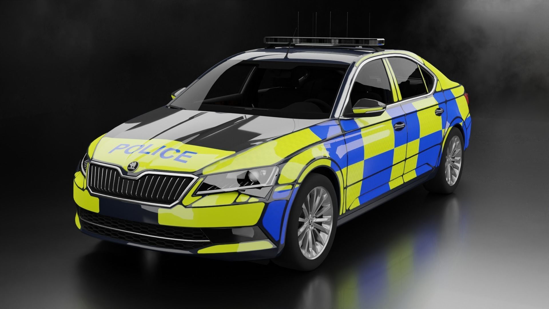 3D model Skoda Superb UK Police VR / AR / low-poly | CGTrader