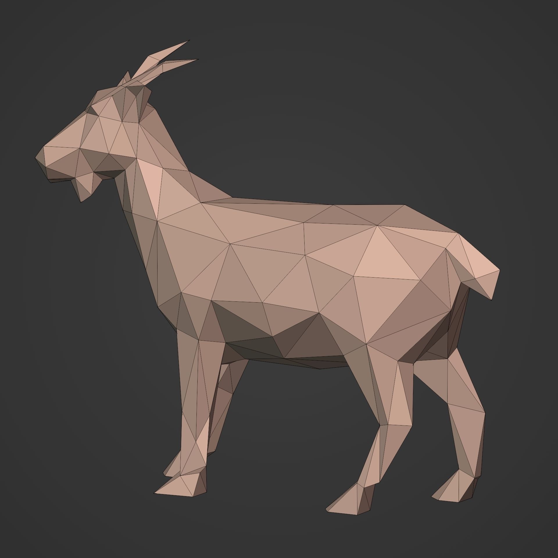 3D model Polygonal Goat Statue VR / AR / low-poly | CGTrader