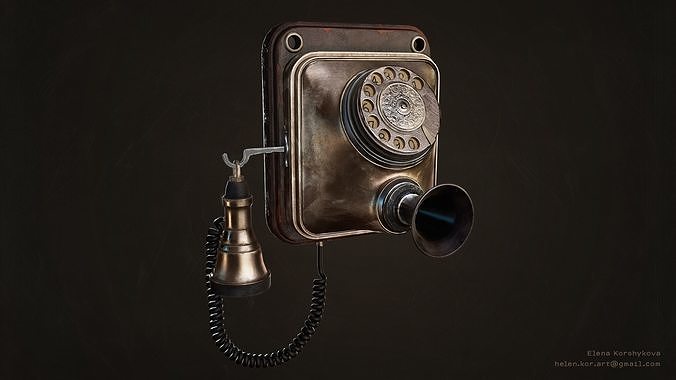 3D model Antique Telephone 19 century Low-poly VR / AR / low-poly ...