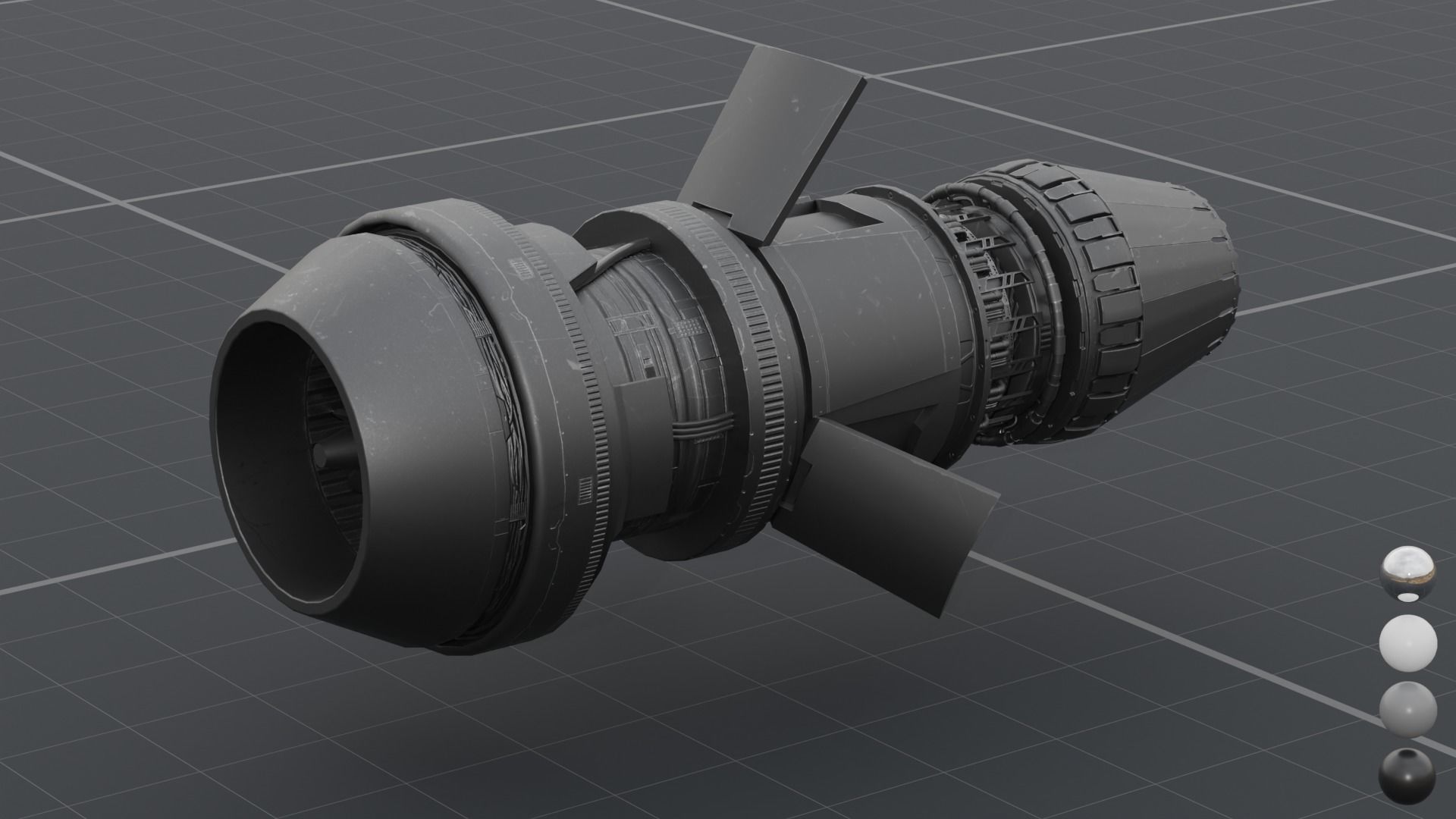 3D model Thruster with turbofan and airbrake VR / AR / low-poly | CGTrader