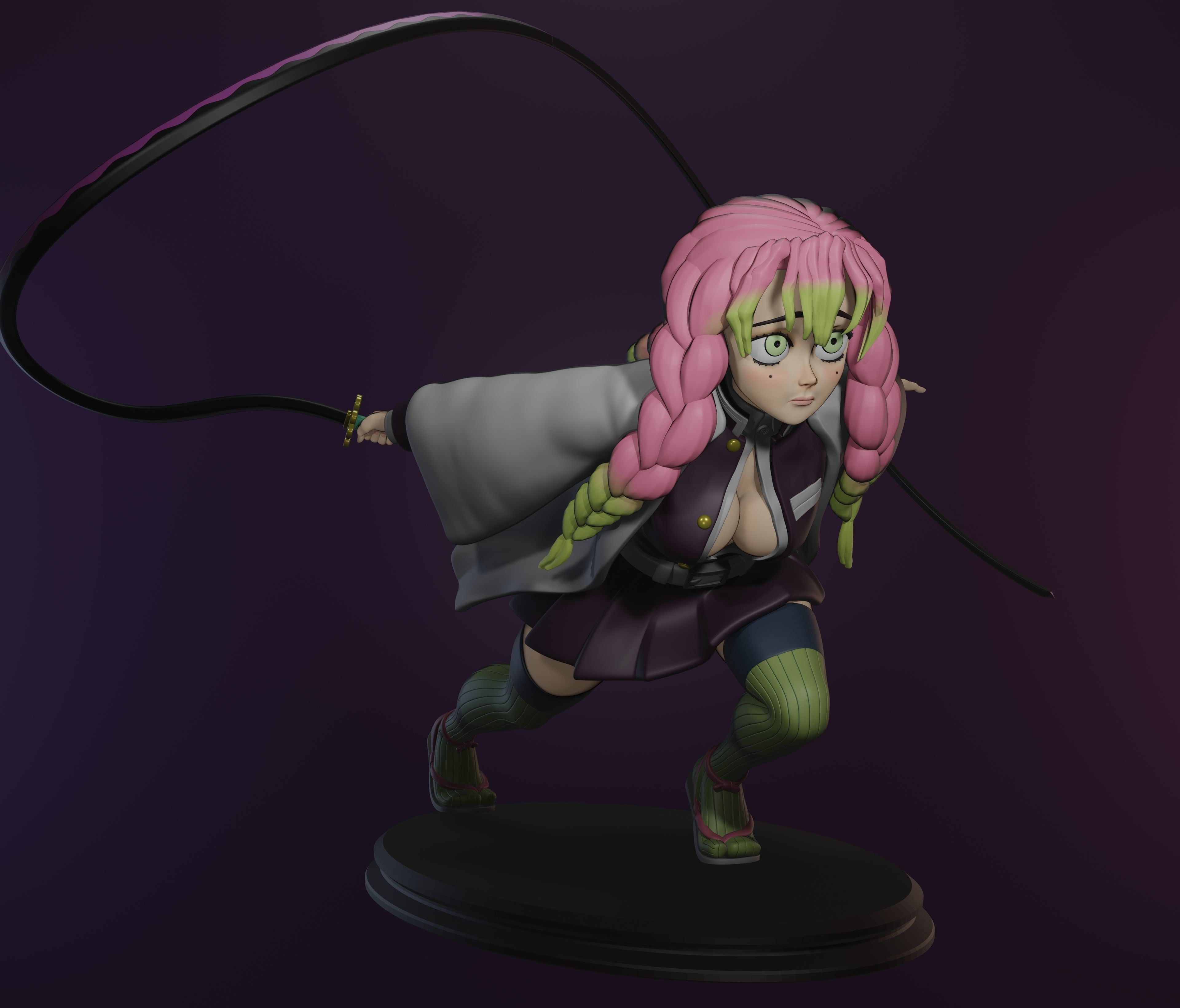 Mitsuri Kanroji Demon Slayer First Form 3D model 3D printable | CGTrader