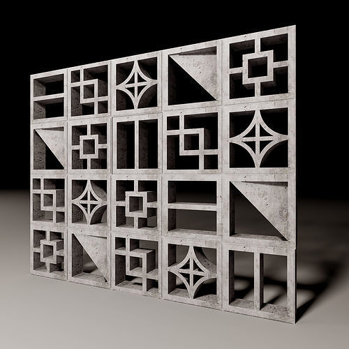 Collection of Six Concrete Lattices 3D model | CGTrader