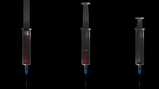 Rigged Syringe 3D model rigged | CGTrader