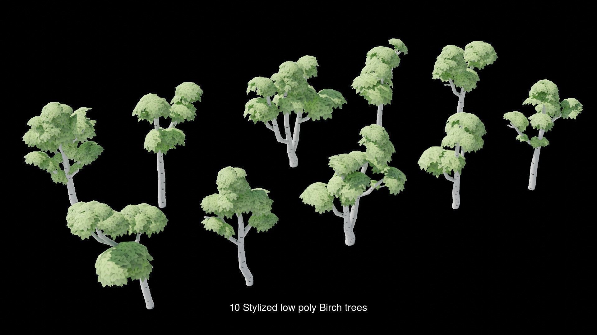 30 Stylized low poly trees 3D Model Collection | CGTrader