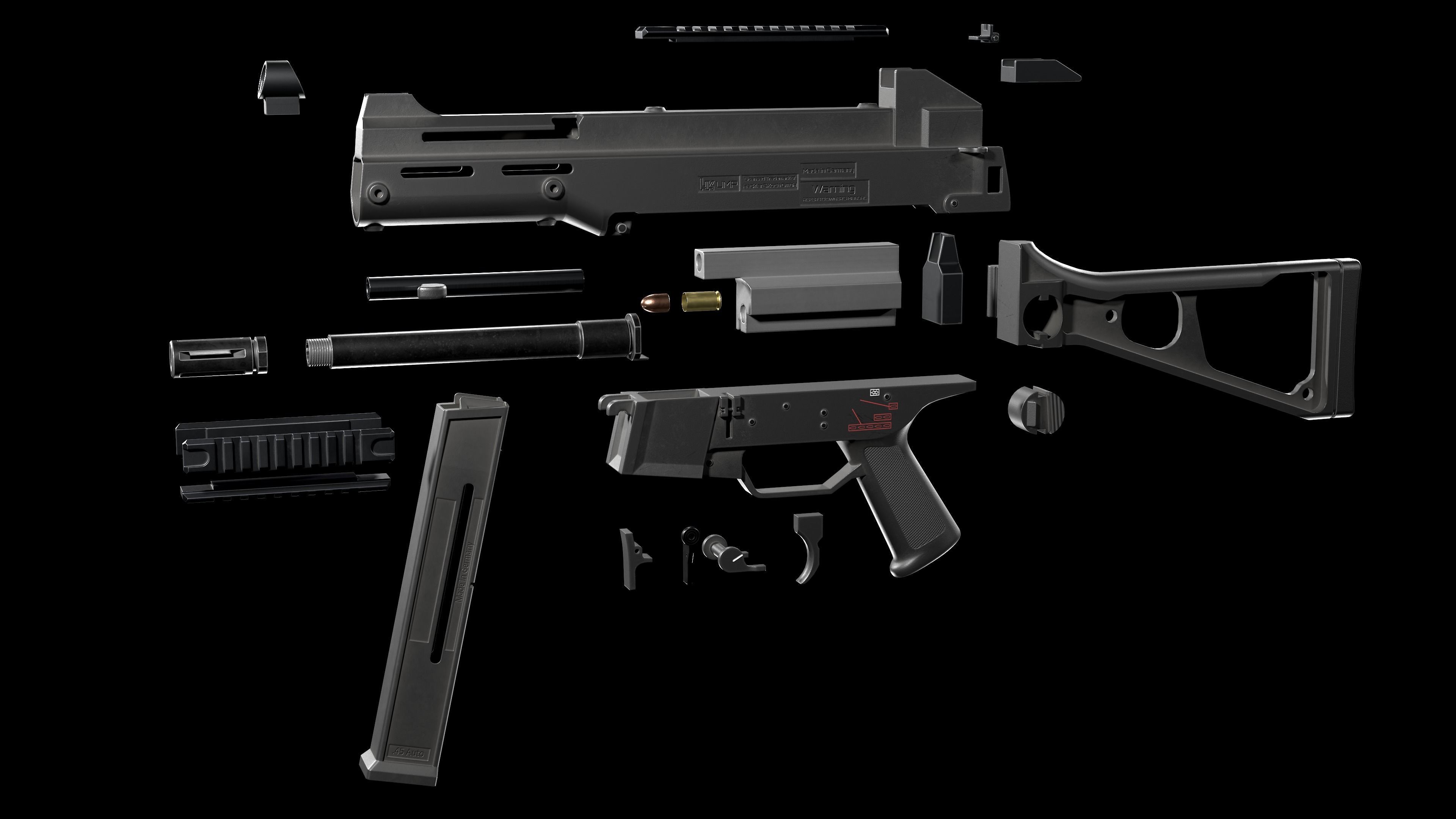 3D model HK UMP 45 ACP SMG VR / AR / low-poly | CGTrader