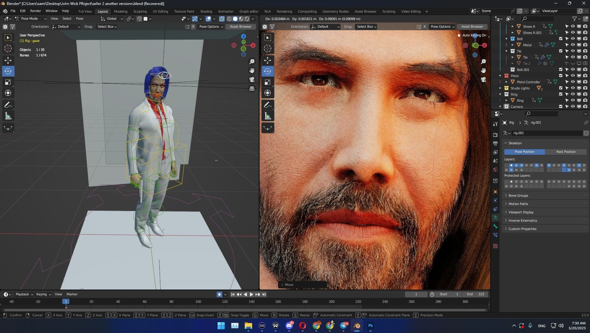 John Wick 3D model animated rigged | CGTrader
