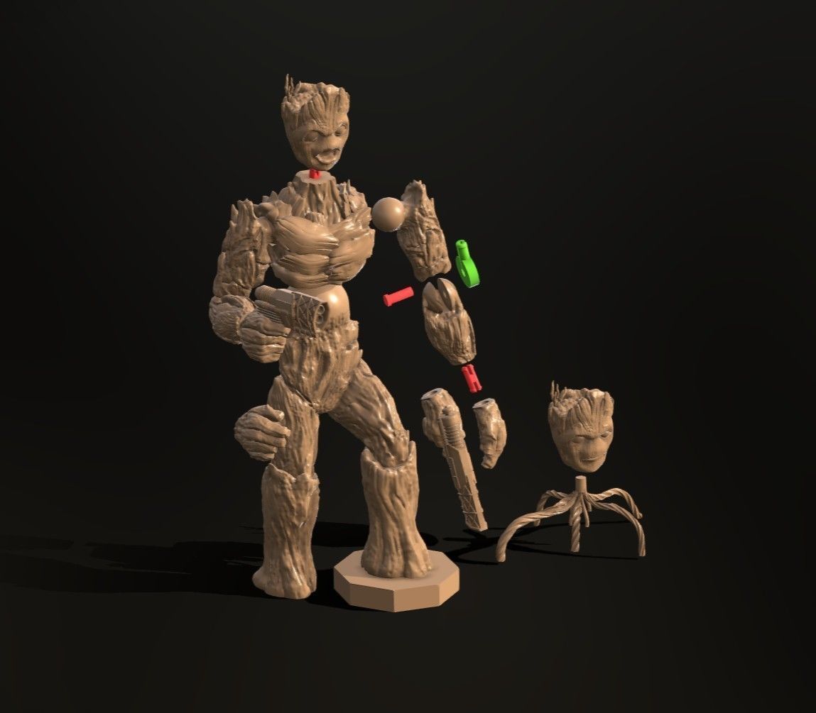 INSPIRITED GUARDIANS VOL3 NEW GROOT WITH GUNS 3D model 3D printable ...
