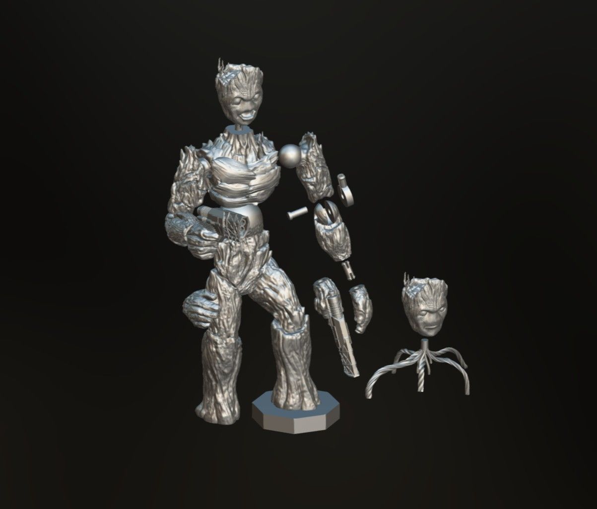 INSPIRITED GUARDIANS VOL3 NEW GROOT WITH GUNS 3D model 3D printable ...