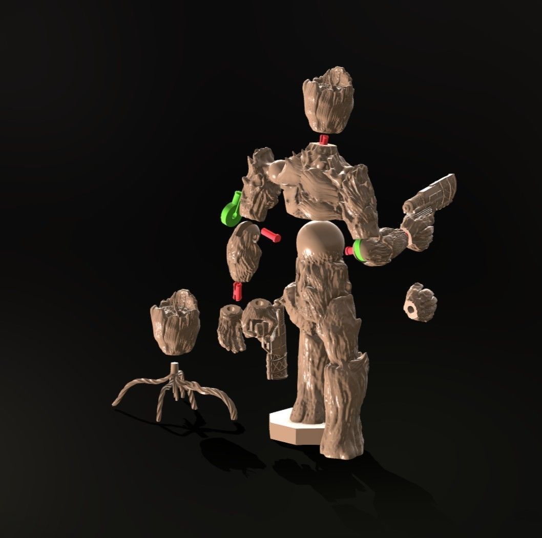 INSPIRITED GUARDIANS VOL3 NEW GROOT WITH GUNS 3D model 3D printable ...