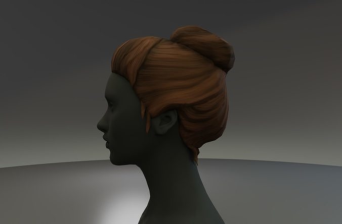 3D model Low Poly female hair bun VR / AR / low-poly | CGTrader