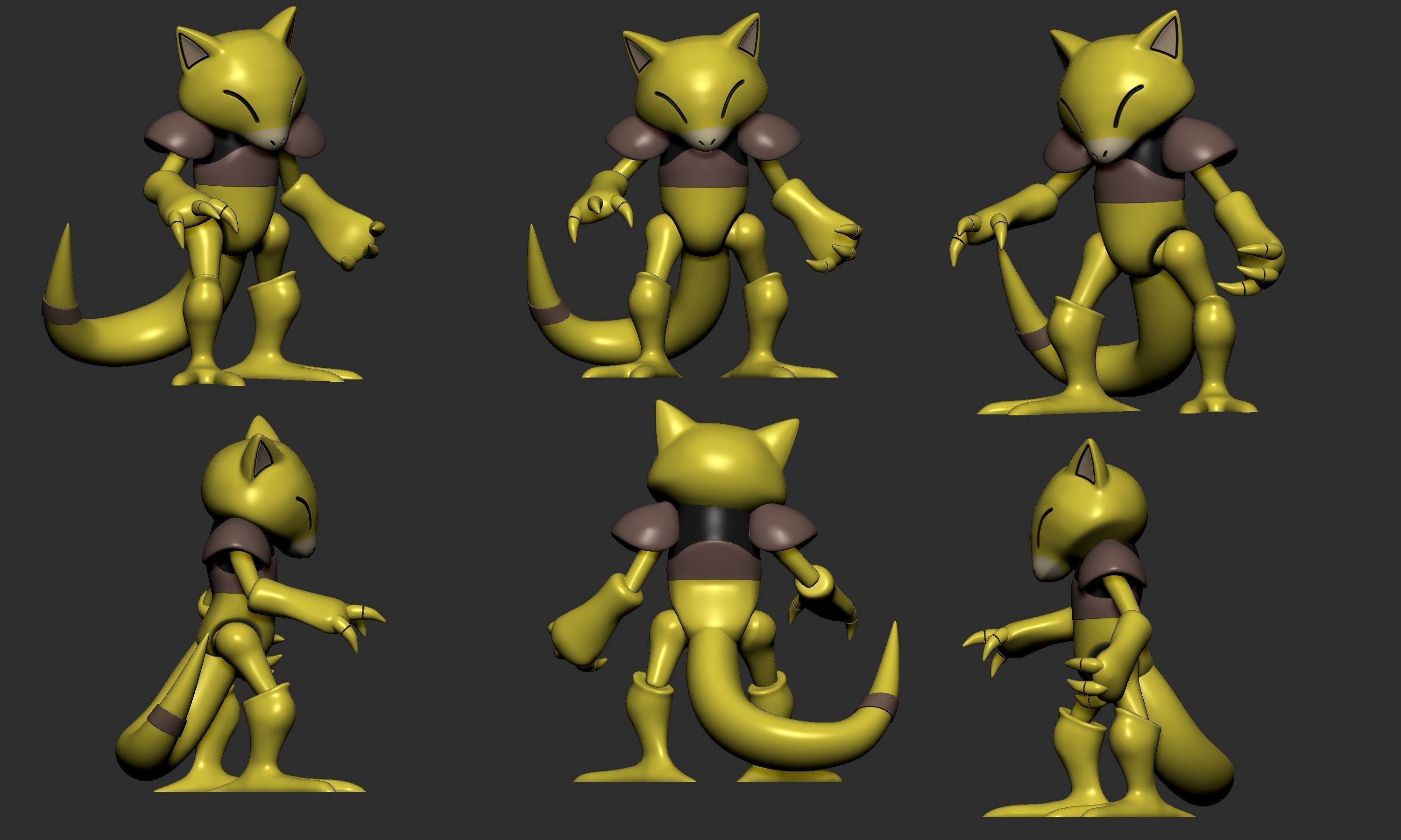 Pokemon - Abra with 2 poses 3D model 3D printable | CGTrader