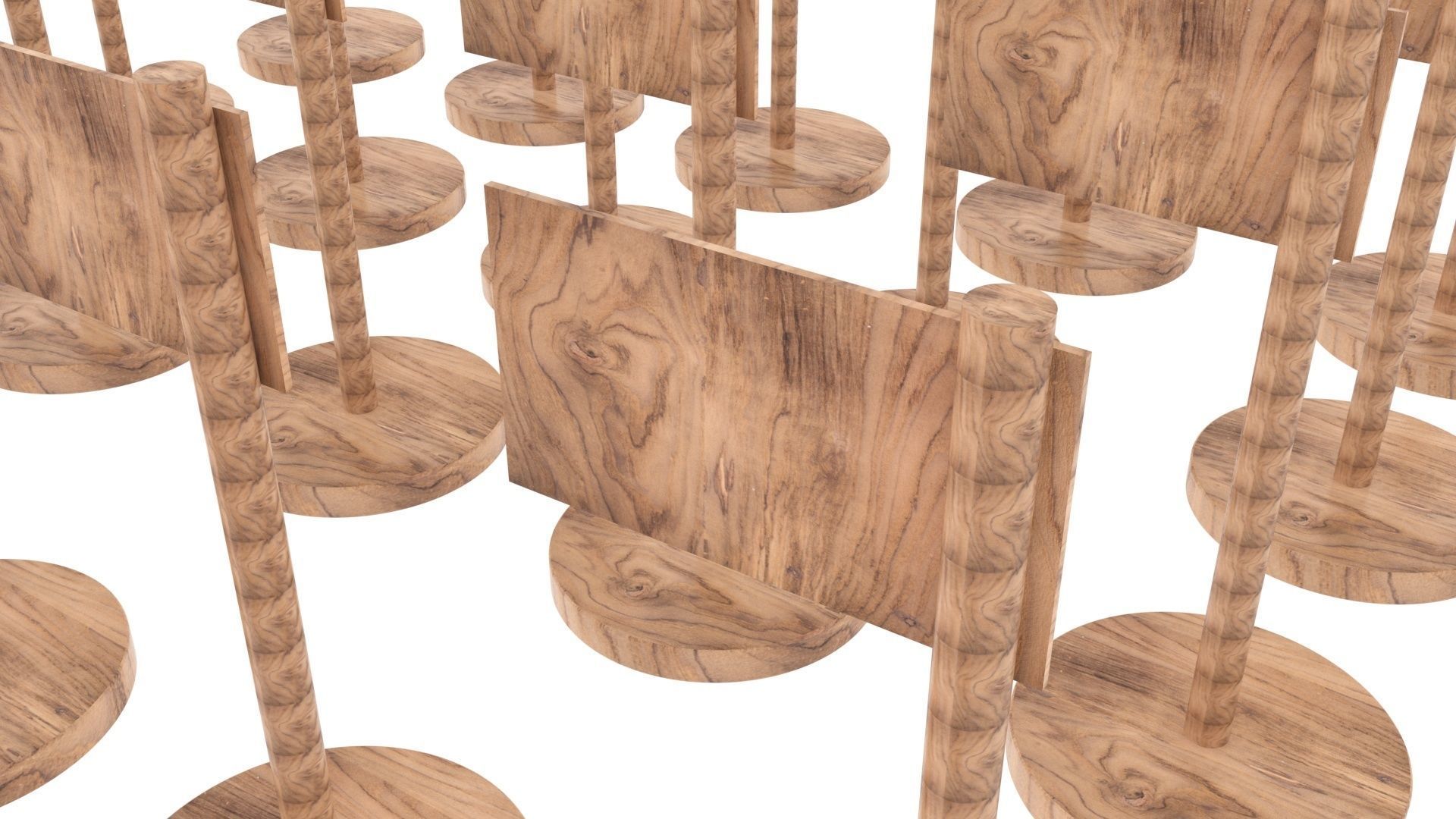 Wooden Flag Toys Set 3D model | CGTrader