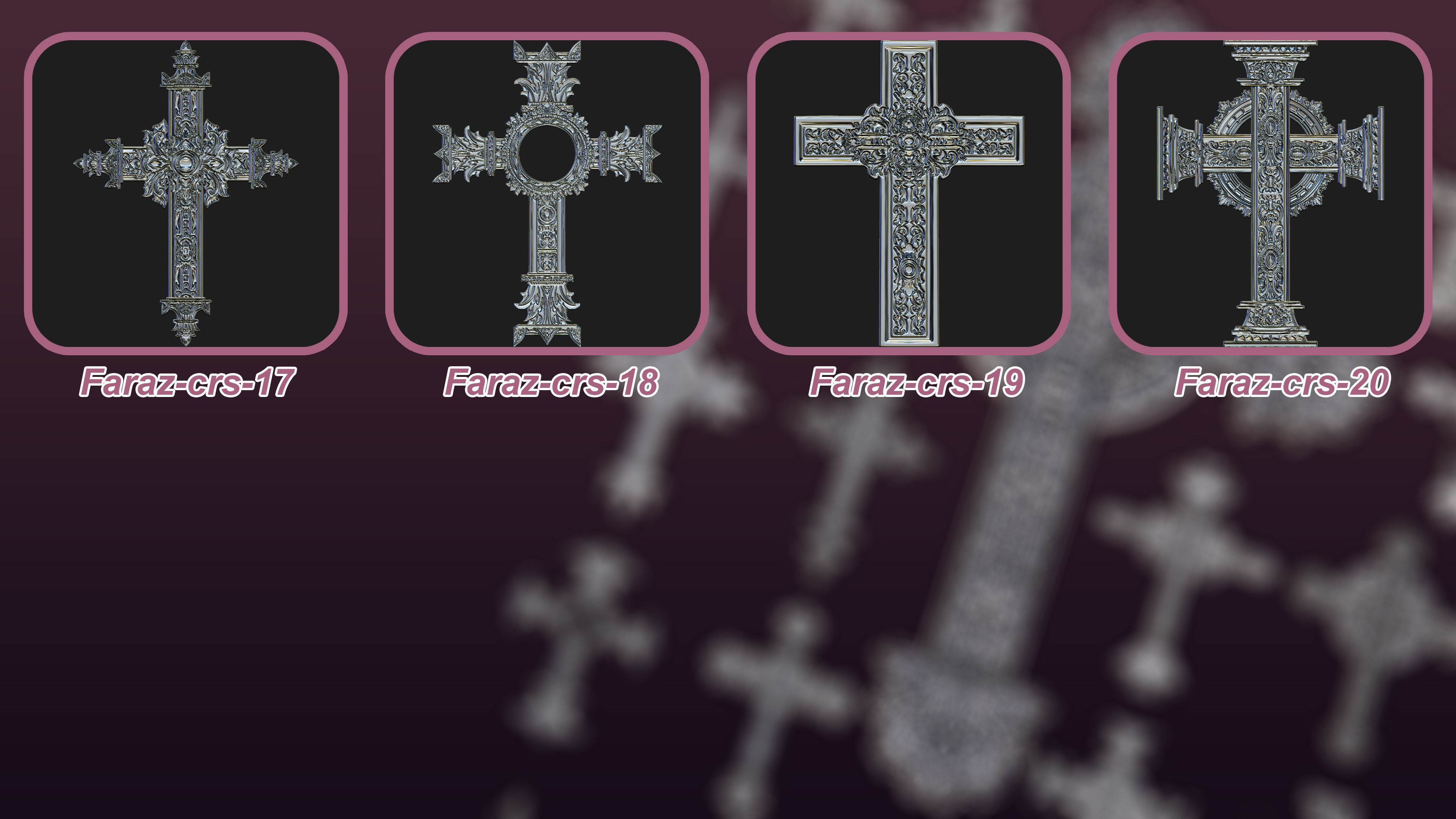20 Christian Cross 3D Model alpha and Brush V2 3D model | CGTrader