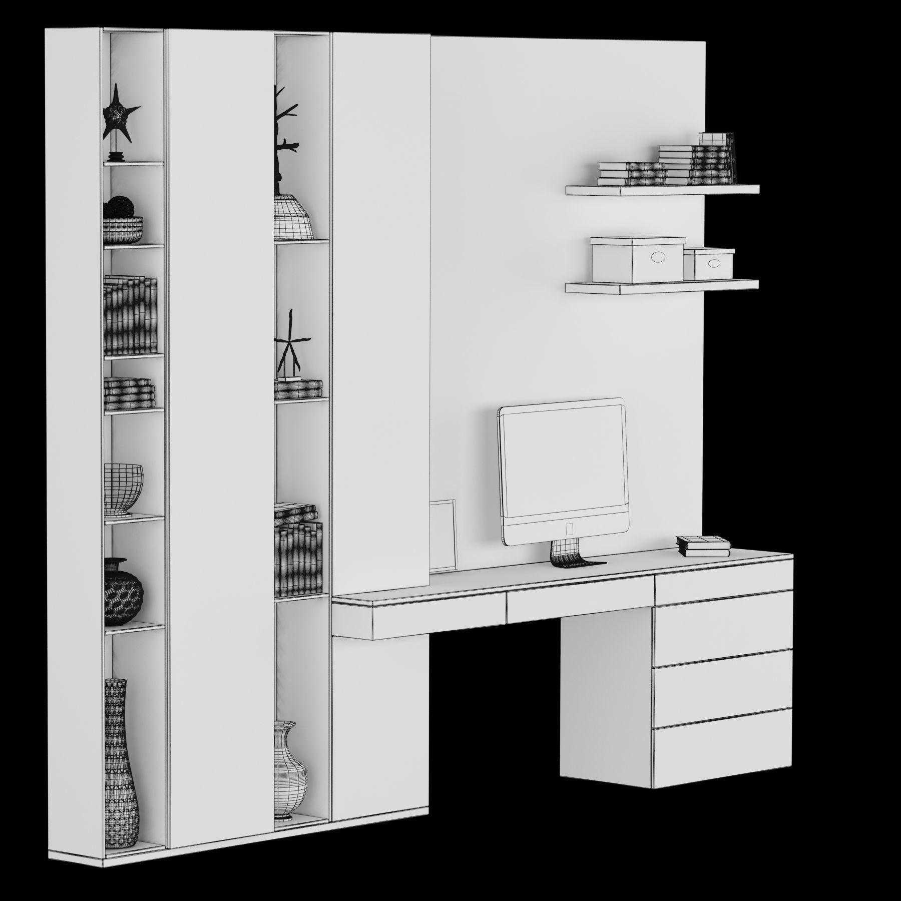 shelf and working table 1 3D model | CGTrader