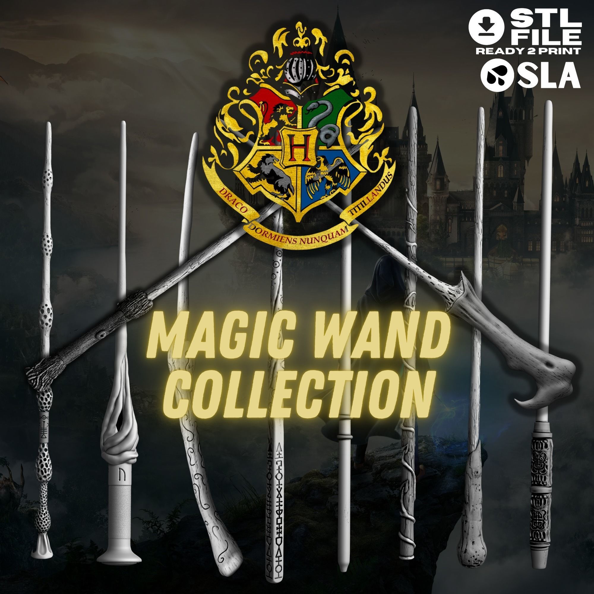 Magic Wand Collection - Harry Potter Replicas 3D model 3D printable ...