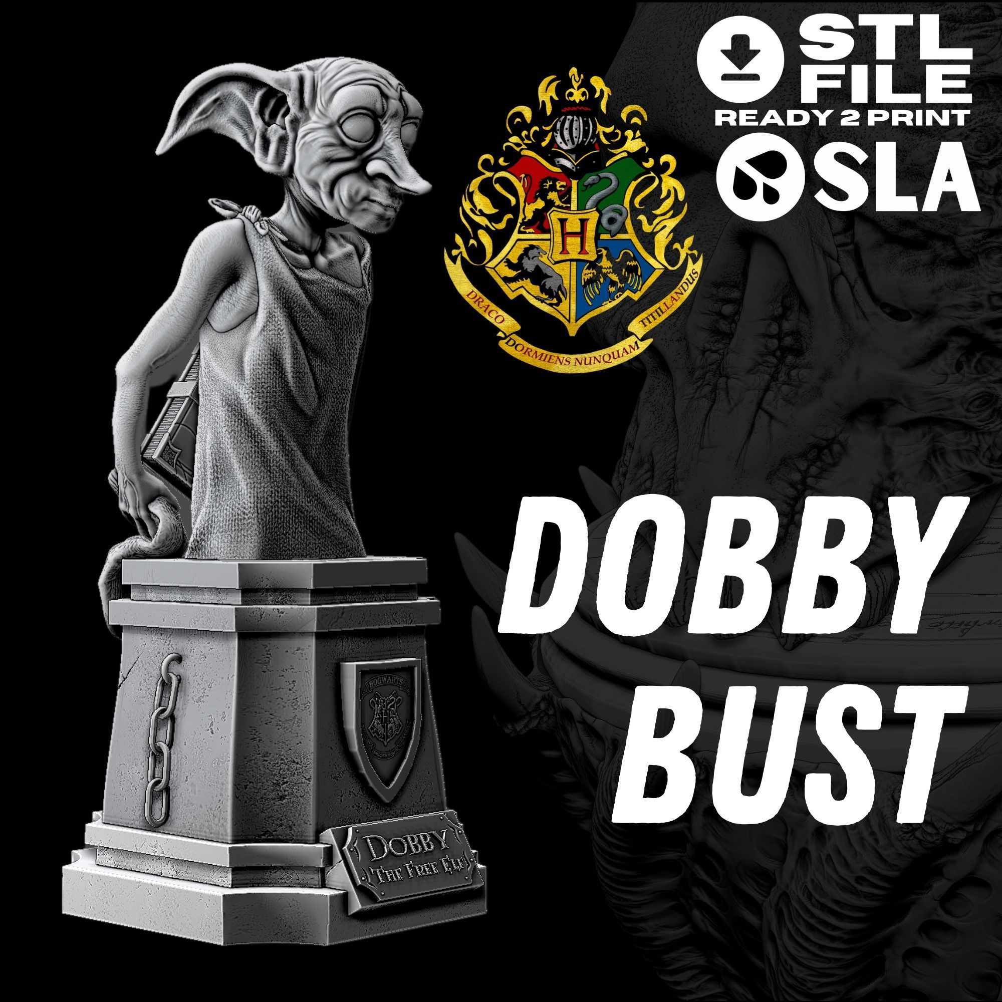 Dobby Bust - Harry Potter 3D model 3D printable | CGTrader