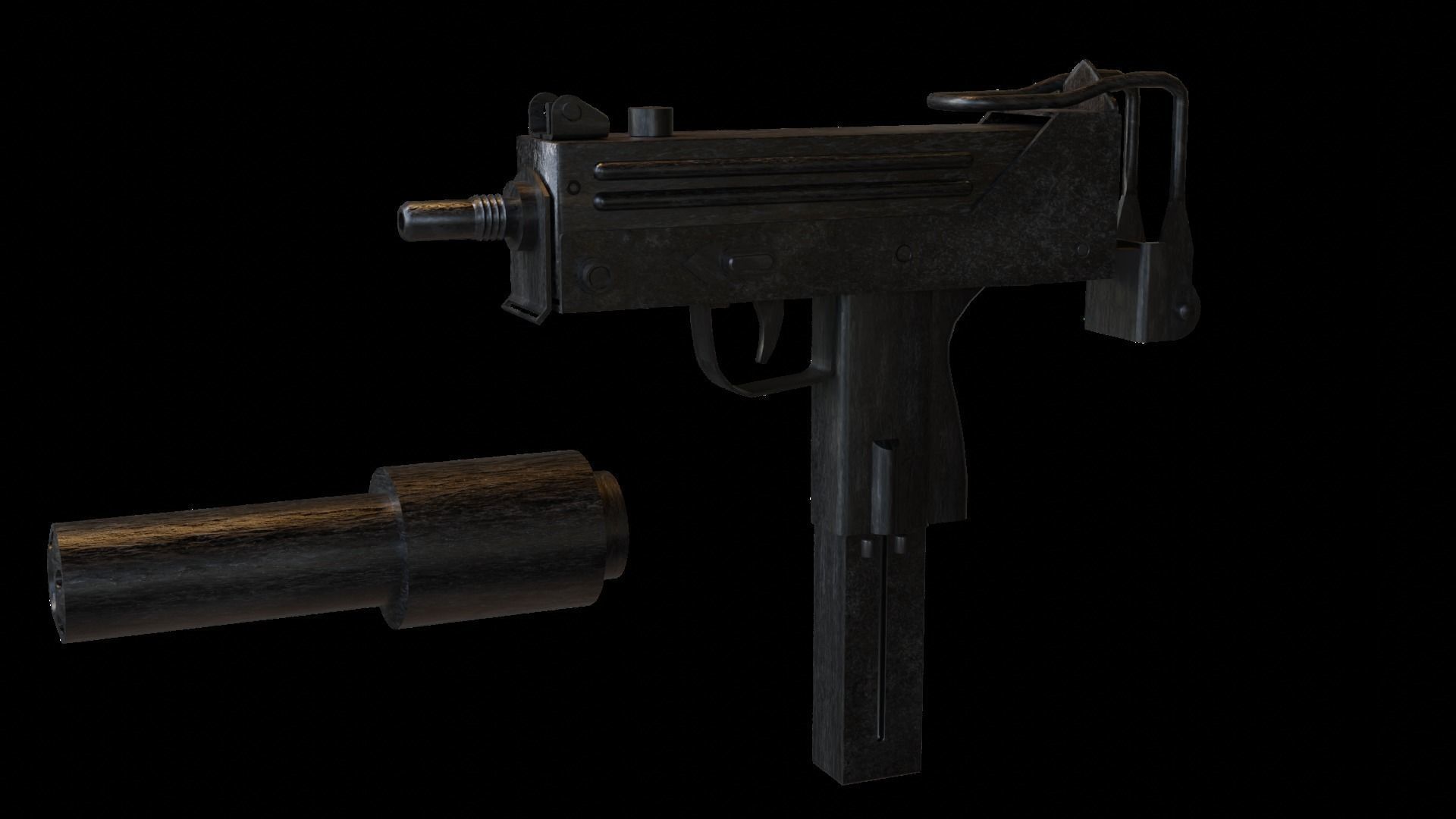 3D model Mac 10 Smg Rifle Gun Assault Rifle Gun Weapon 3D Model VR / AR ...