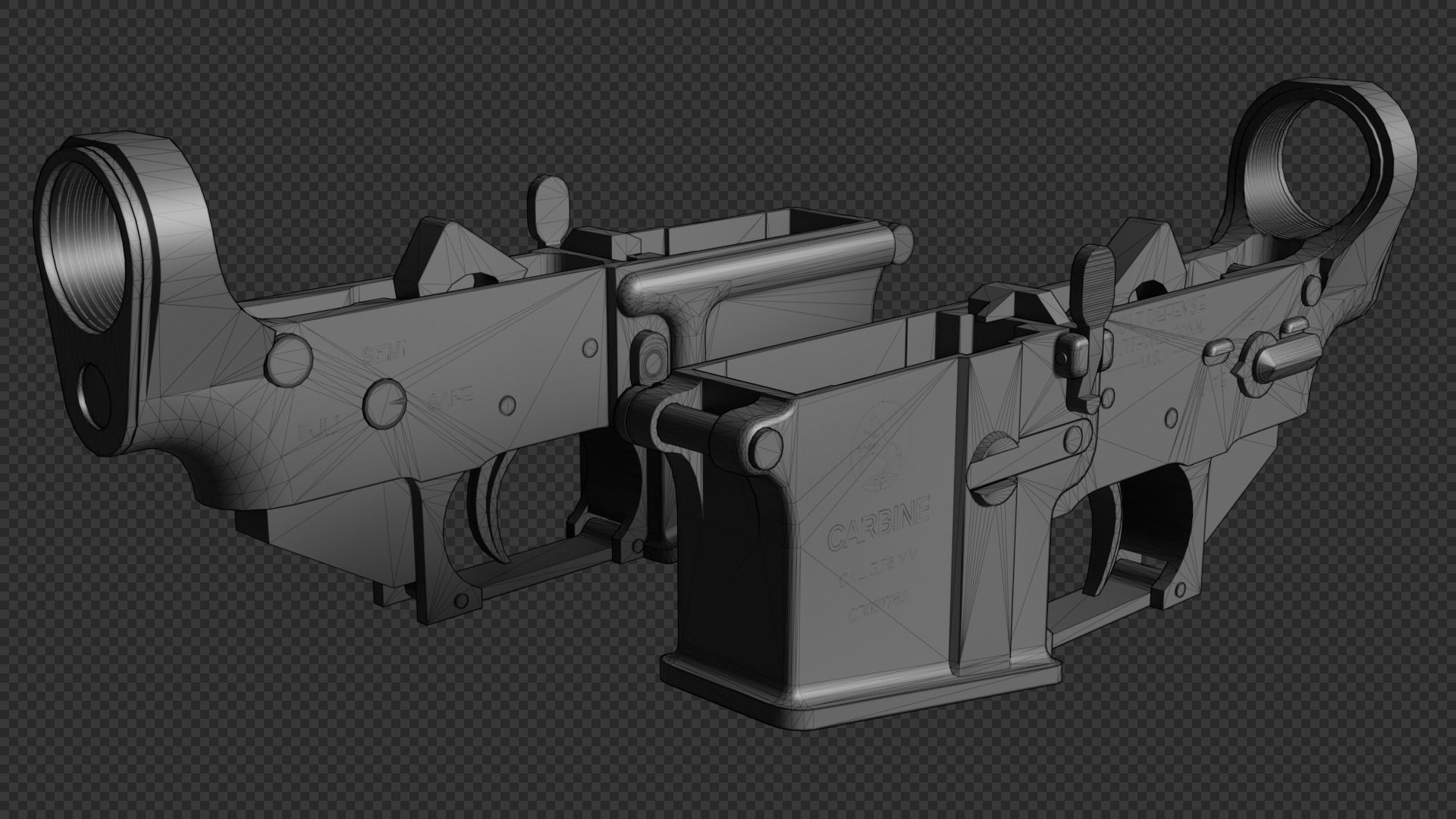 3D model AR-15 Lower Receiver VR / AR / low-poly | CGTrader