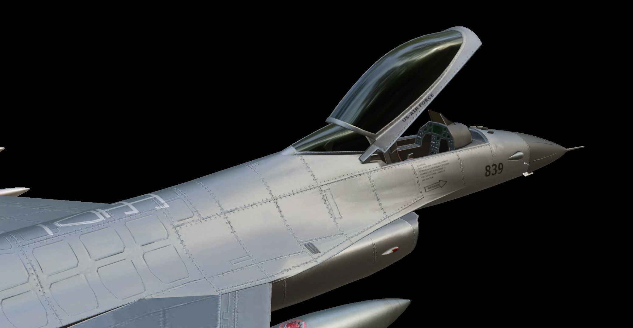 3D model General Dynamics F-16 Fighting Falcon VR / AR / low-poly ...