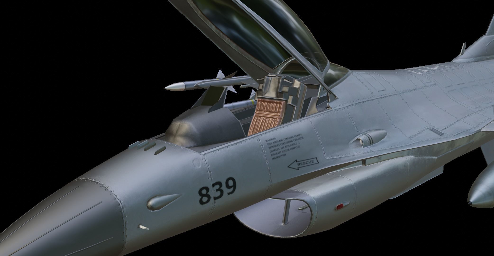 3D model General Dynamics F-16 Fighting Falcon VR / AR / low-poly ...