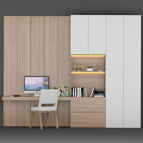 shelf and working table 4 3D model | CGTrader