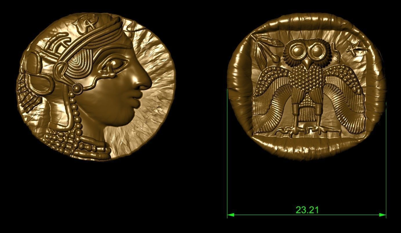 tetradrachma Ancient Greek silver coin 3D model 3D printable | CGTrader