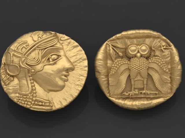 tetradrachma Ancient Greek silver coin 3D model 3D printable | CGTrader