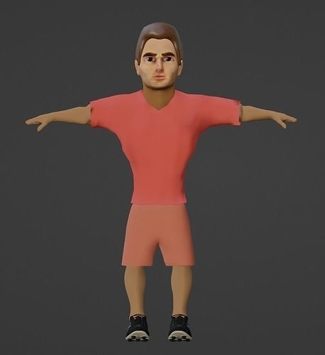 3D model Football player three VR / AR / low-poly | CGTrader