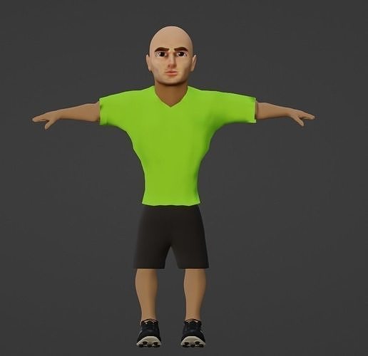 3D model Football player fourth VR / AR / low-poly | CGTrader