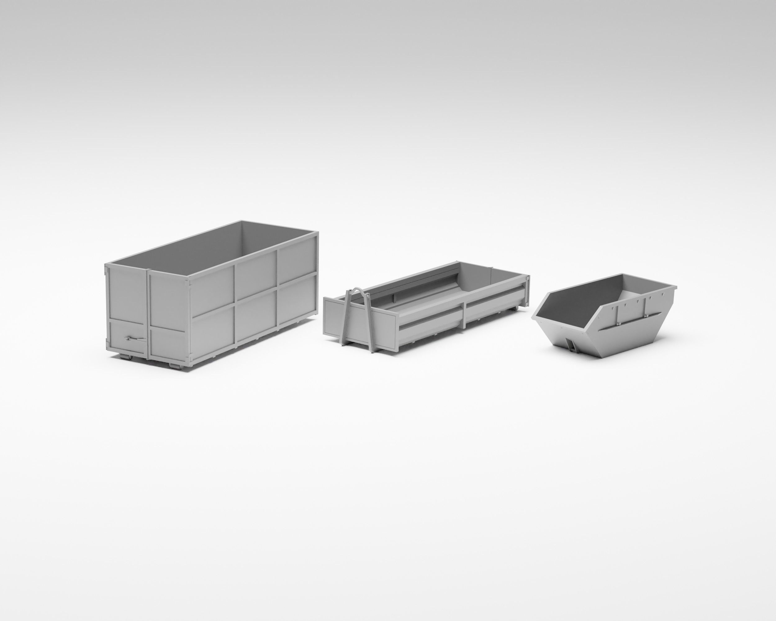 Garbage pack - Set of 13 containers and bins in H0 scale 3D model 3D ...