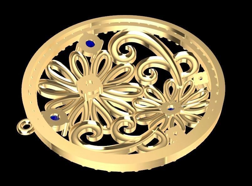 pendant circle 3D model 3D printable | CGTrader