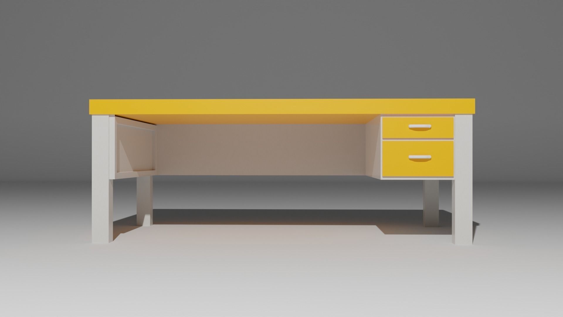 Students desk free 3D model | CGTrader