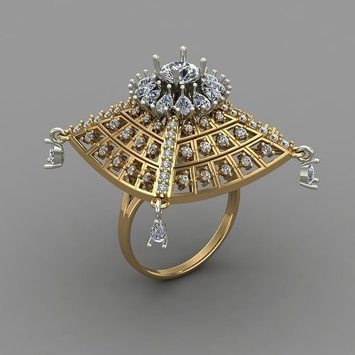 Temple Diamond Ring 3D Print Model 3D model 3D printable | CGTrader