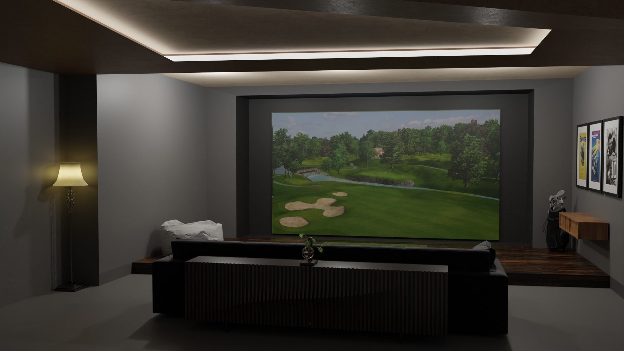 Golf Simulator Theater Room 3D model | CGTrader