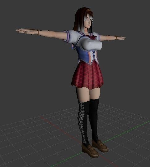 Pretty Anime School Girl 3D model | CGTrader