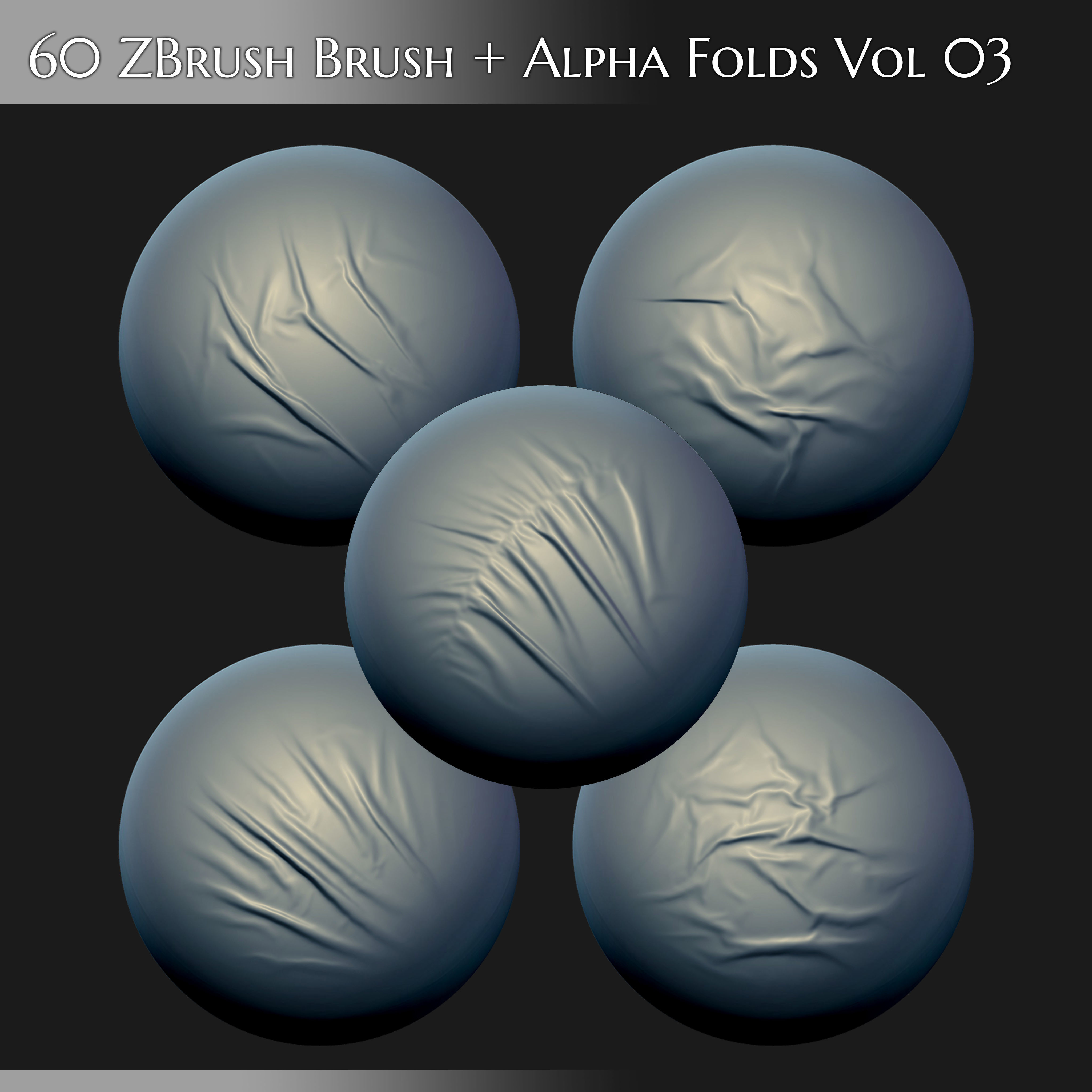 60 ZBrush Brush And Alpha Folds Vol 03 3D model | CGTrader