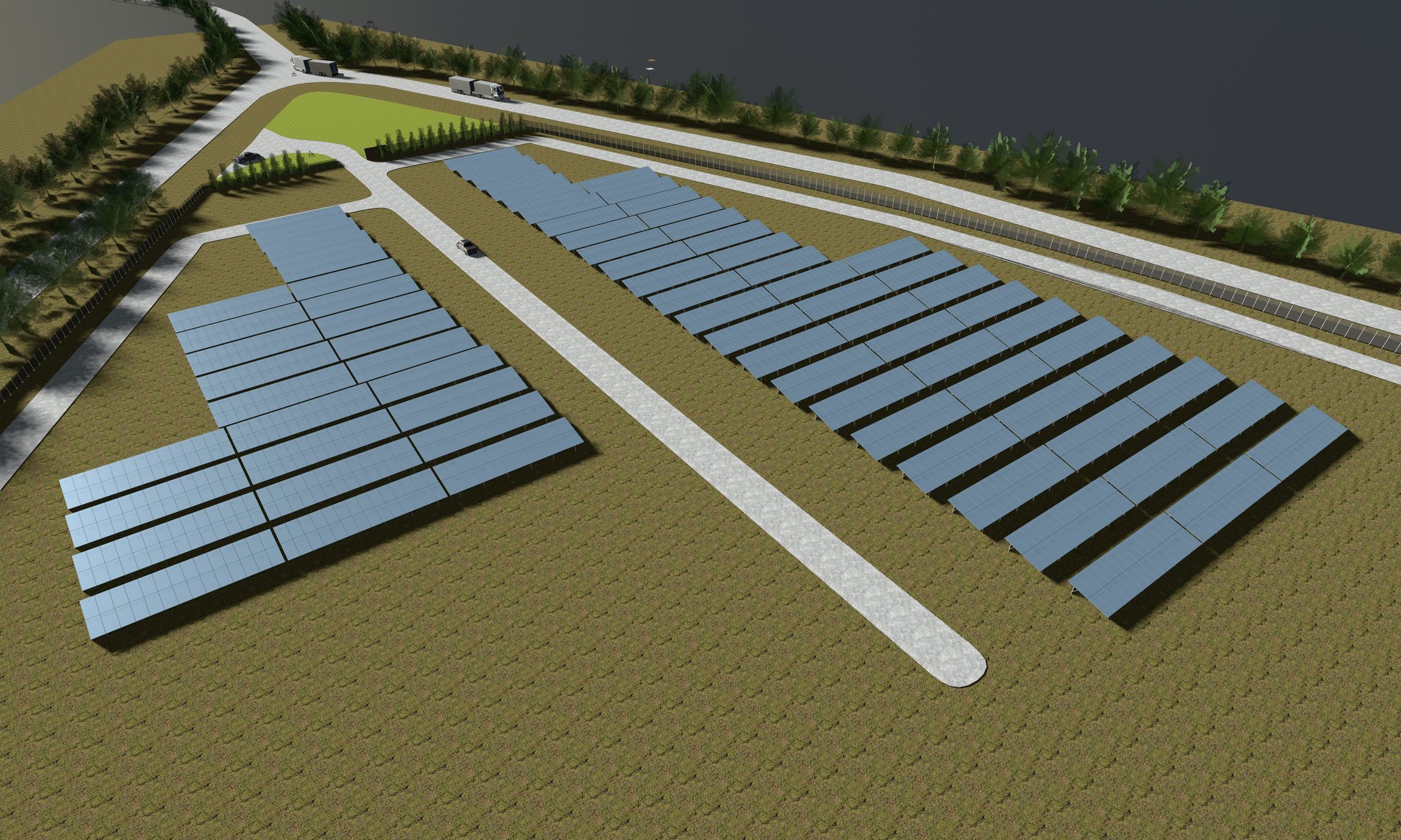 Solar farm layout 3D model | CGTrader